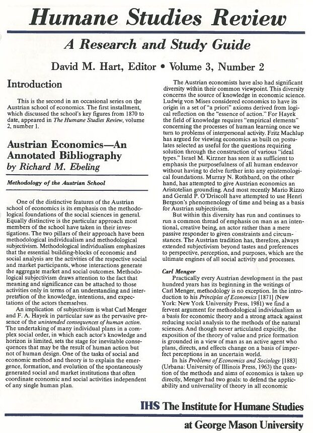 The Humane Studies Review: A Research and Study Guide | Libertarianism.org