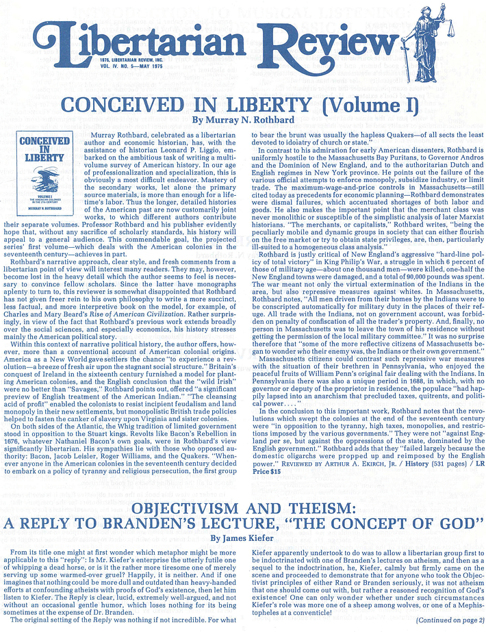 Libertarian Review, May 1975 | Libertarianism.org