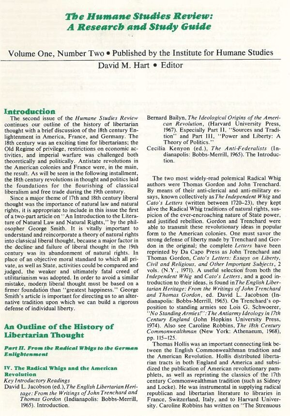 The Humane Studies Review: A Research and Study Guide | Libertarianism.org