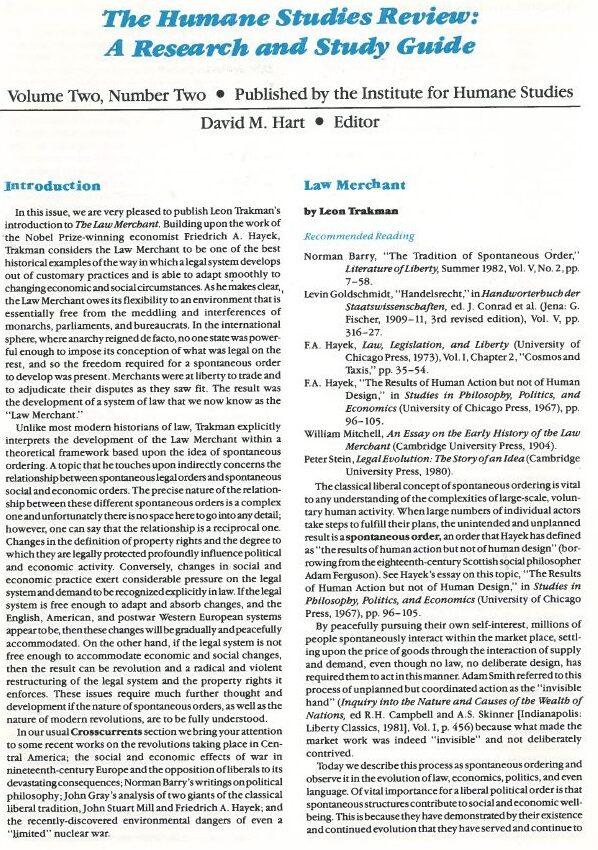 The Humane Studies Review: A Research and Study Guide | Libertarianism.org
