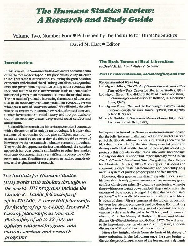The Humane Studies Review: A Research and Study Guide | Libertarianism.org