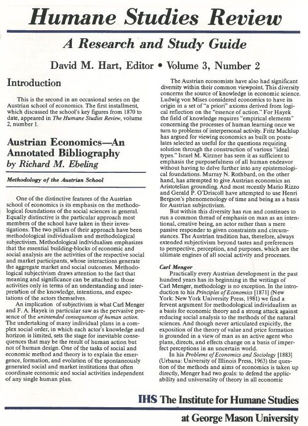 The Humane Studies Review: A Research and Study Guide | Libertarianism.org