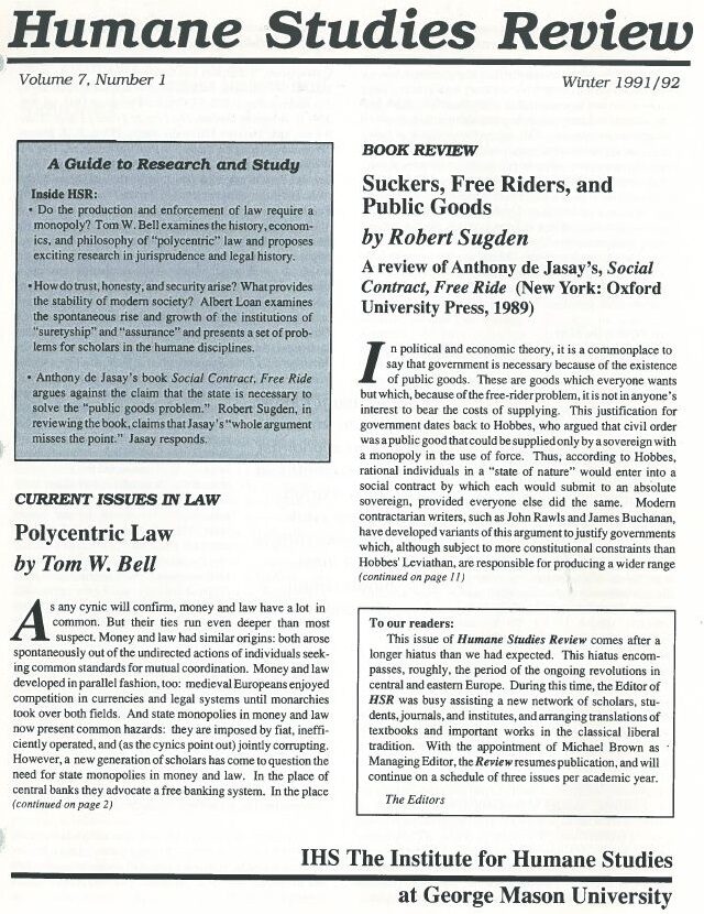 The Humane Studies Review: A Research and Study Guide | Libertarianism.org