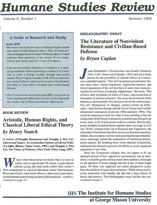 The Humane Studies Review: A Research and Study Guide | Libertarianism.org